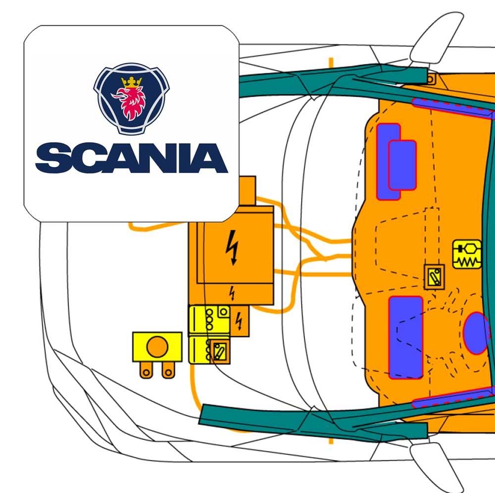 Scania TOURING ICE diesel bus - Digitale Rettungskarte per QR Code ...